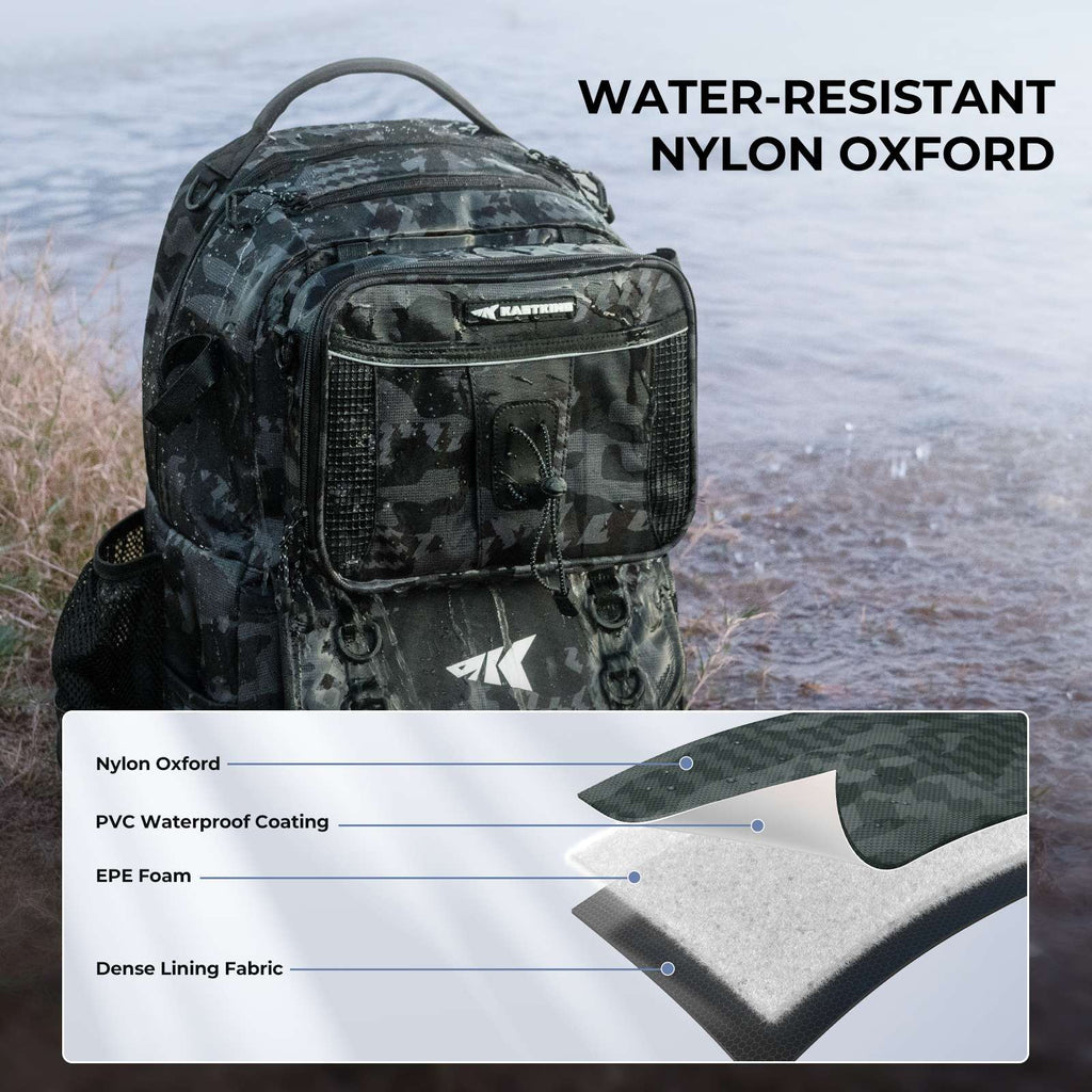 KastKing BaitSpace Fishing Tackle Backpack - Waterproof w/Rod Holder ...