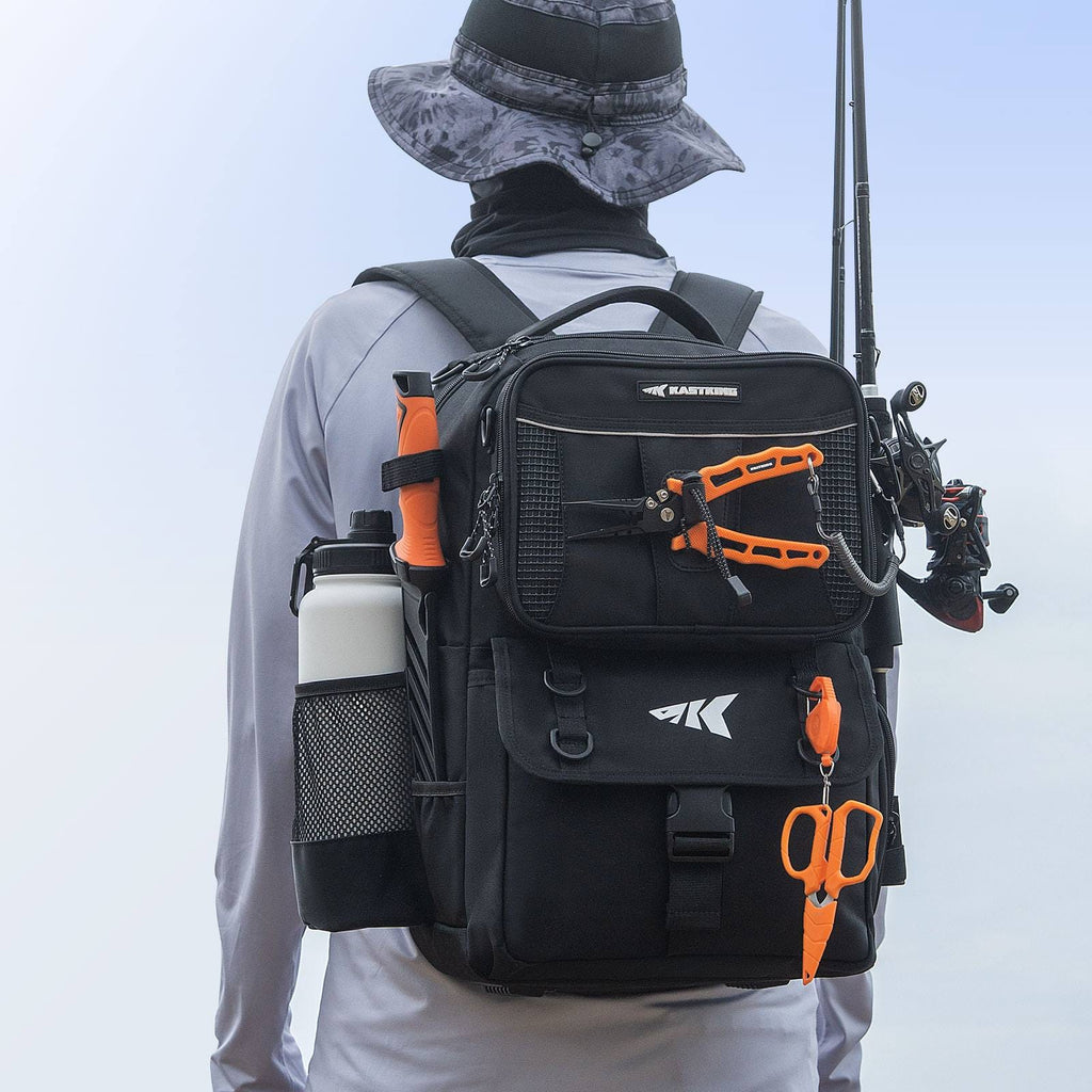 KastKing BaitSpace Fishing Tackle Backpack - Waterproof w/Rod Holder ...