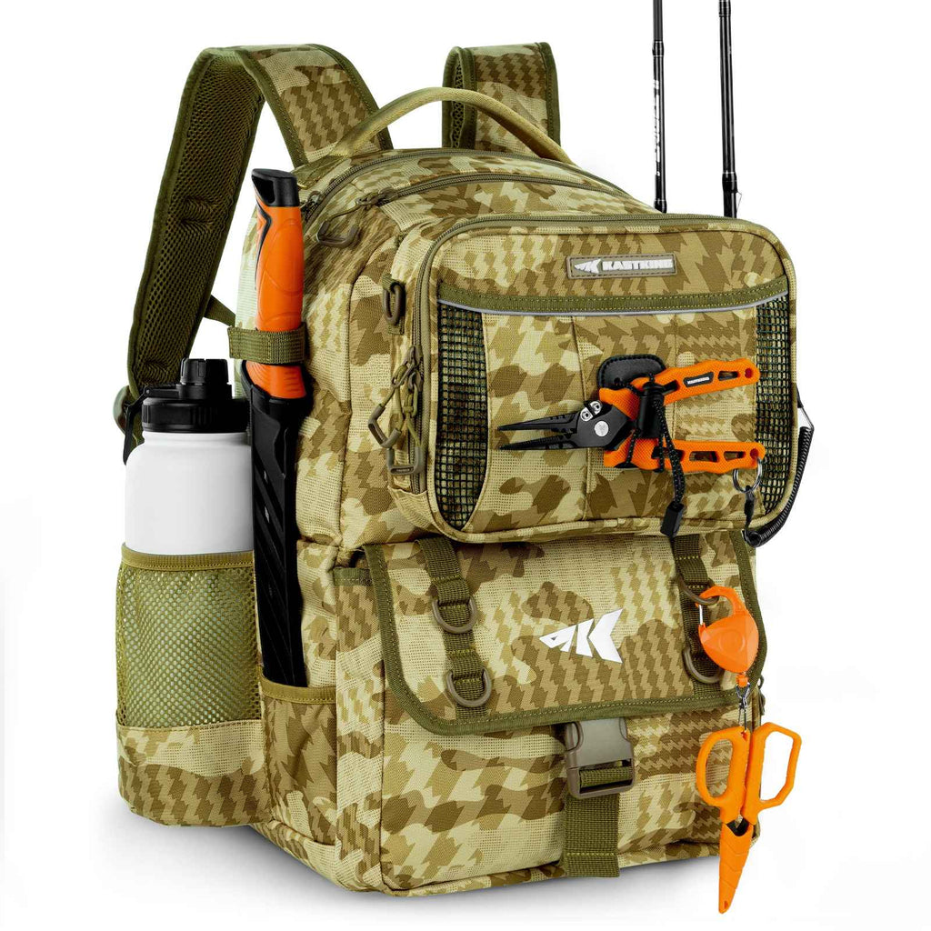 KastKing BaitSpace Fishing Tackle Backpack - Waterproof w/Rod Holder ...