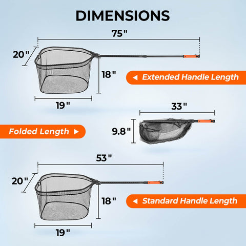 KastKing Brutus Foldable Extendable Fishing Net With Boat Hook