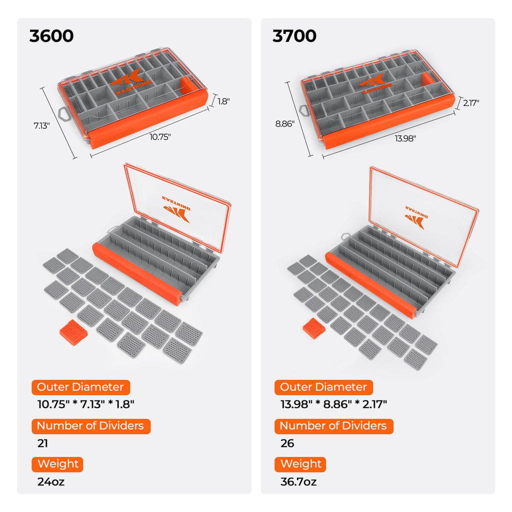KastKing HyperSeal Waterproof Tackle Box, 3600 and 3700 Tackle Boxes ...