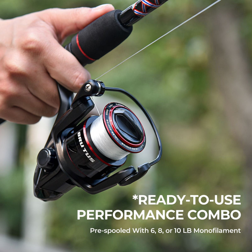 KastKing Brutus Spinning Fishing Rod and Reel Combo with Tackle Kit